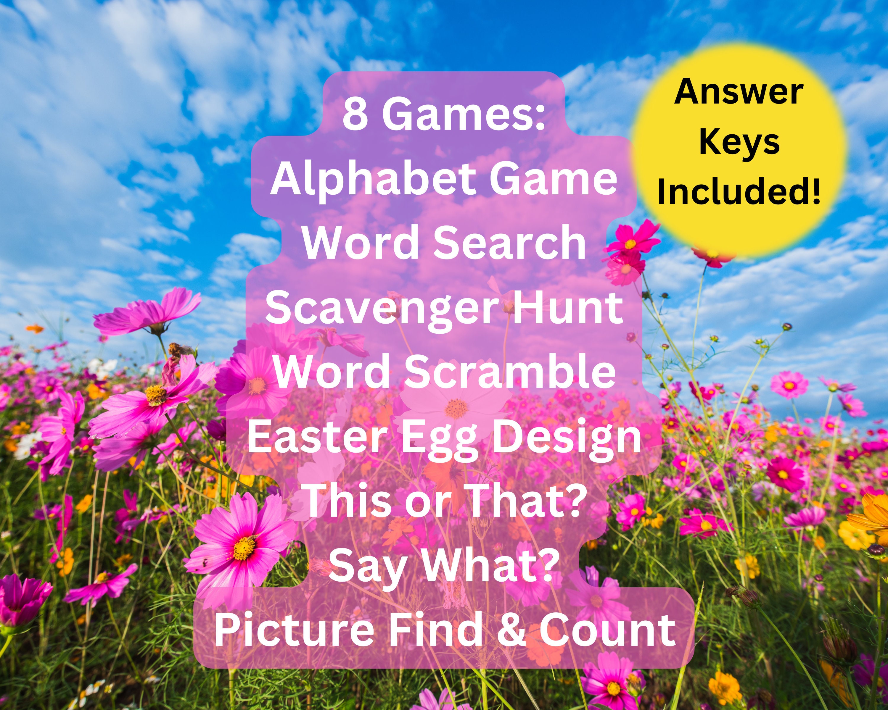 Printable Easter Sunday Game Bundle, Sunday School Church Games for ...