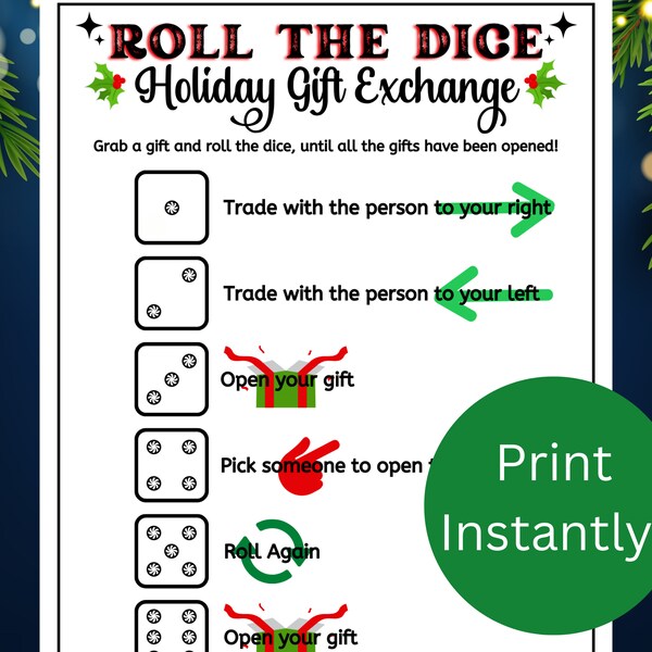 Secret Santa Dice Game - Etsy