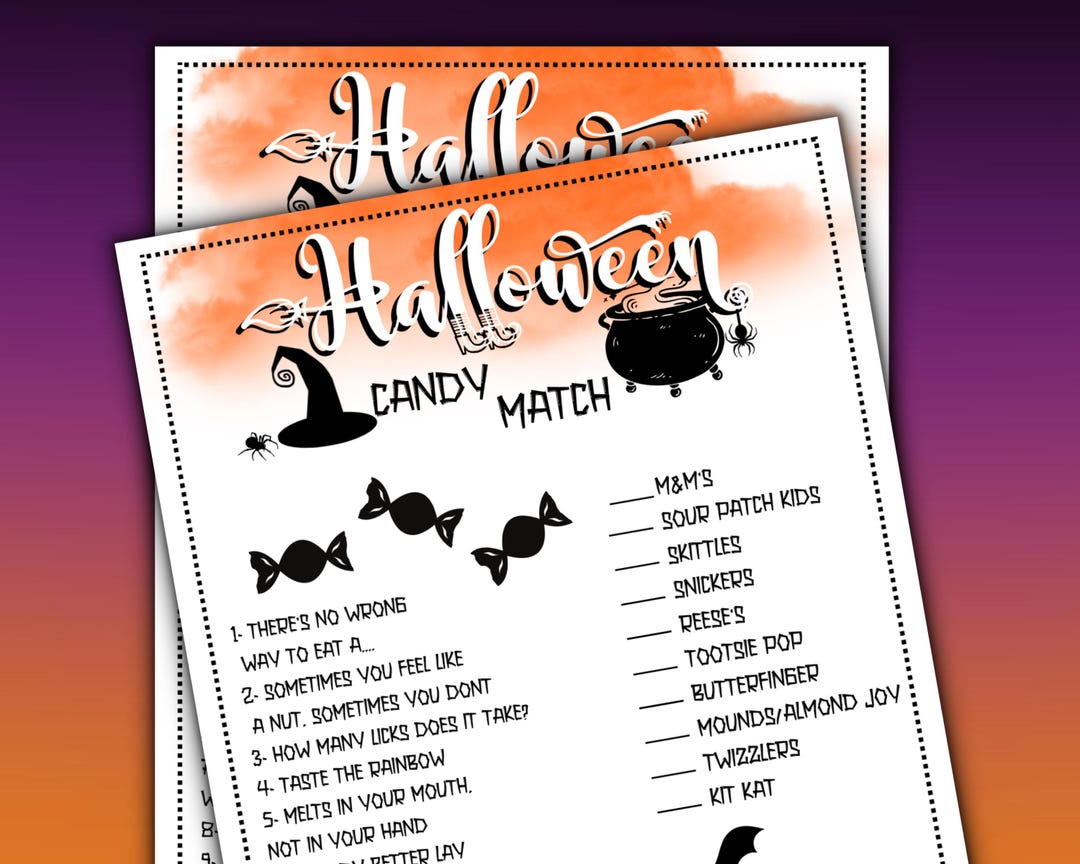 Halloween Candy Match Game Instant Download, Halloween Candy Game for ...