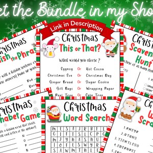 Christmas Alphabet Game, Christmas Games for Kids & Adults, Holiday ...