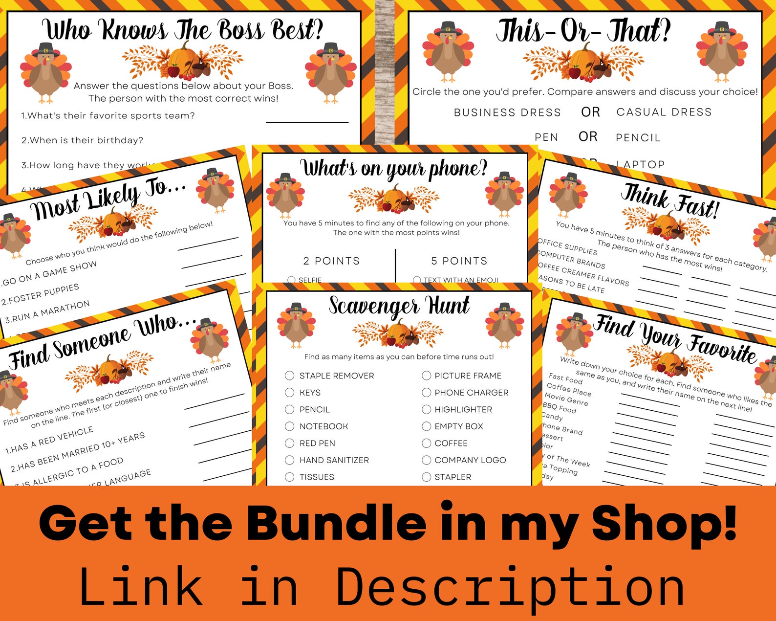 Thanksgiving Who Knows the Boss Best, Thanksgiving Office Party Games ...