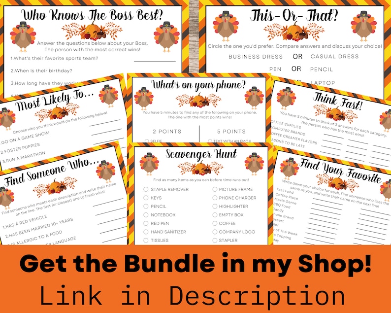 Thanksgiving Who Knows the Boss Best, Thanksgiving Office Party Games ...
