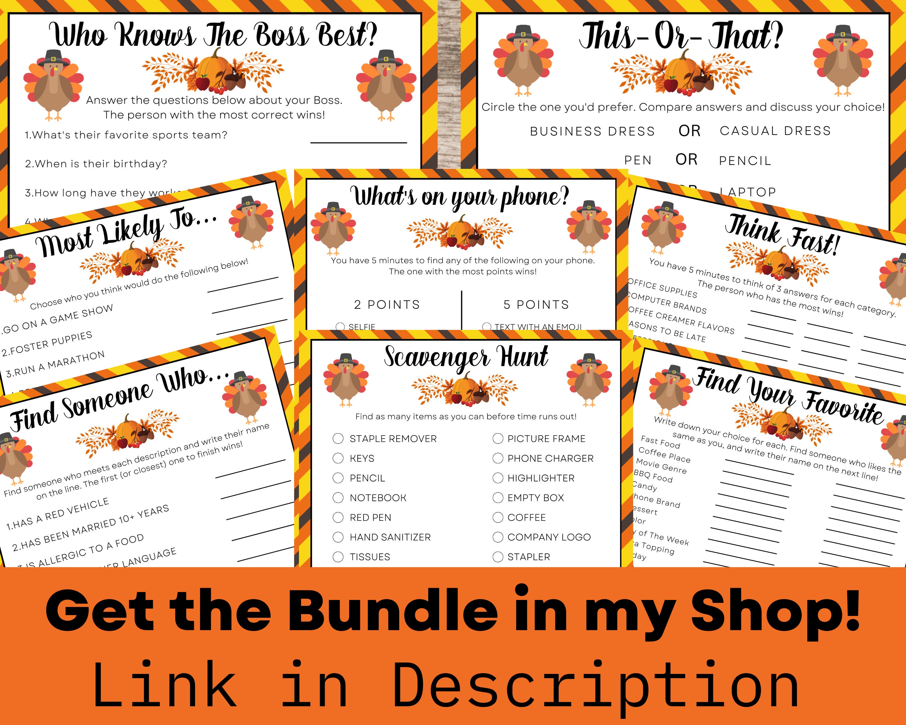 Thanksgiving Who Knows the Boss Best, Thanksgiving Office Party Games ...