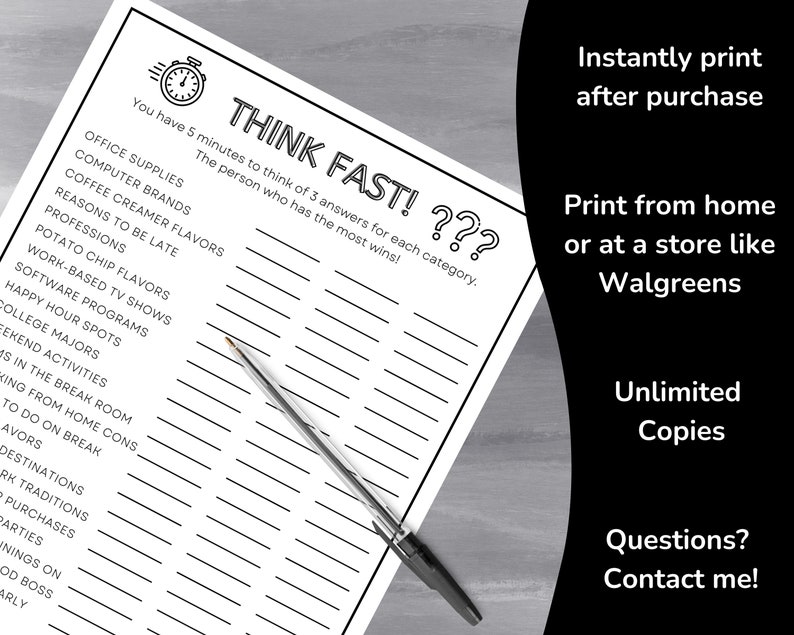 Office Party Games Bundle, Printable Games for Work, Team Building ...