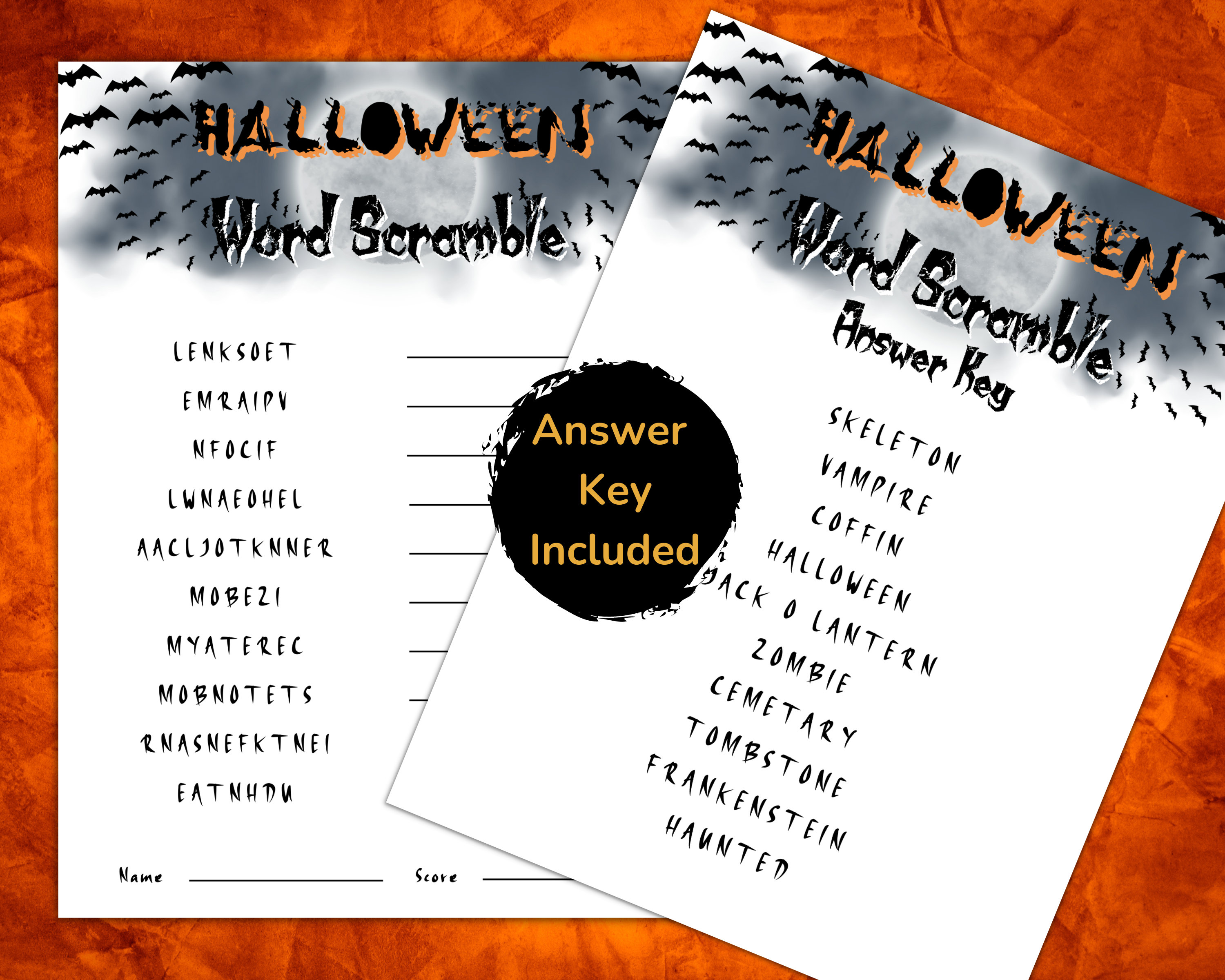 Halloween Word Scramble Game-printable Word Scramble-family Kids ...