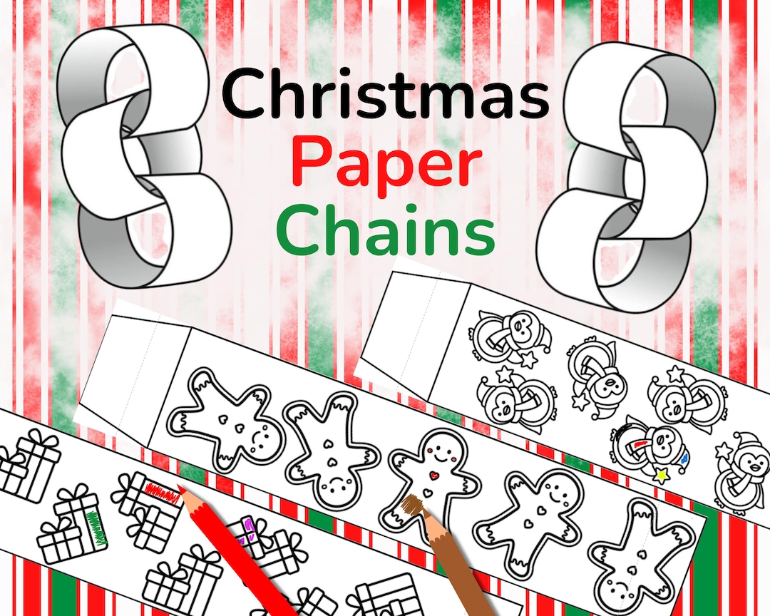 Christmas Paper Chain Links for Kids Classroom Craft, Printable ...