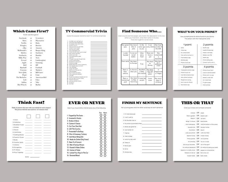 Icebreaker Games Bundle, Printable Group Games, Party Games, Office ...