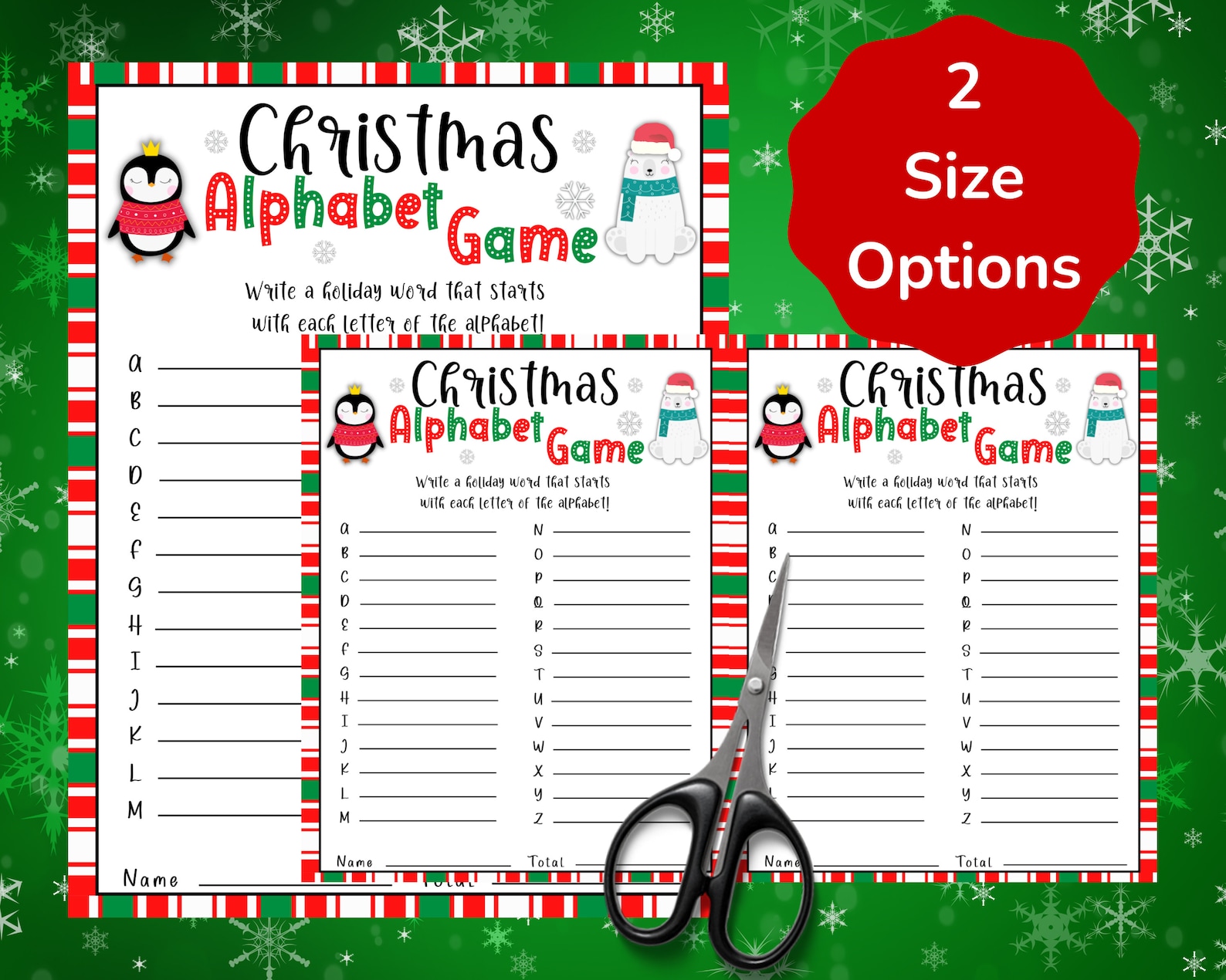 Christmas Alphabet Game, Christmas Games for Kids & Adults, Holiday ...