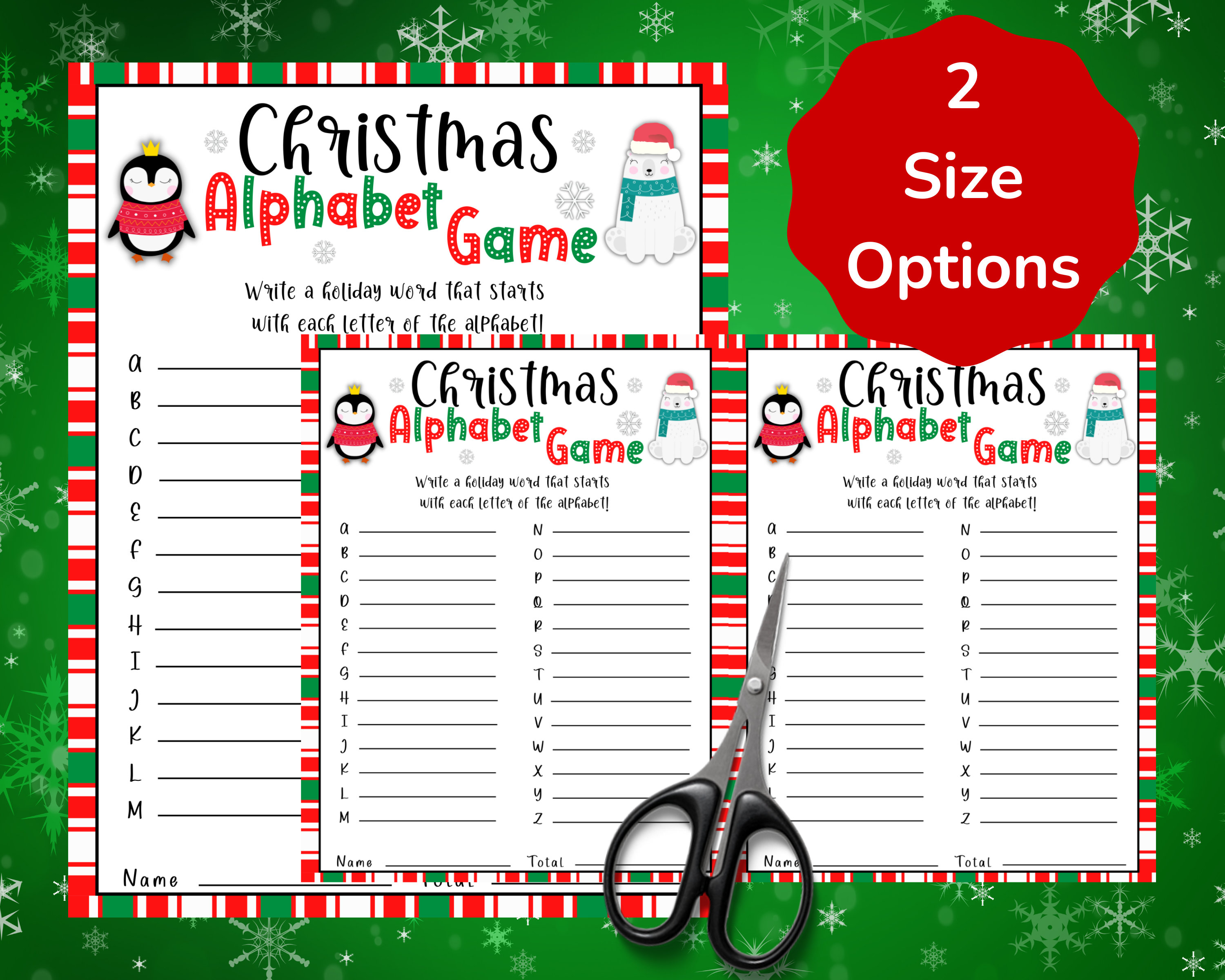Christmas Alphabet Game, Christmas Games for Kids & Adults, Holiday ...