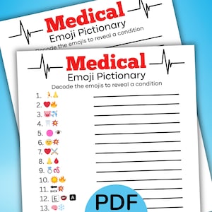 Guess the Medical Condition Emoji Pictionary, Printable Emoji Guessing ...