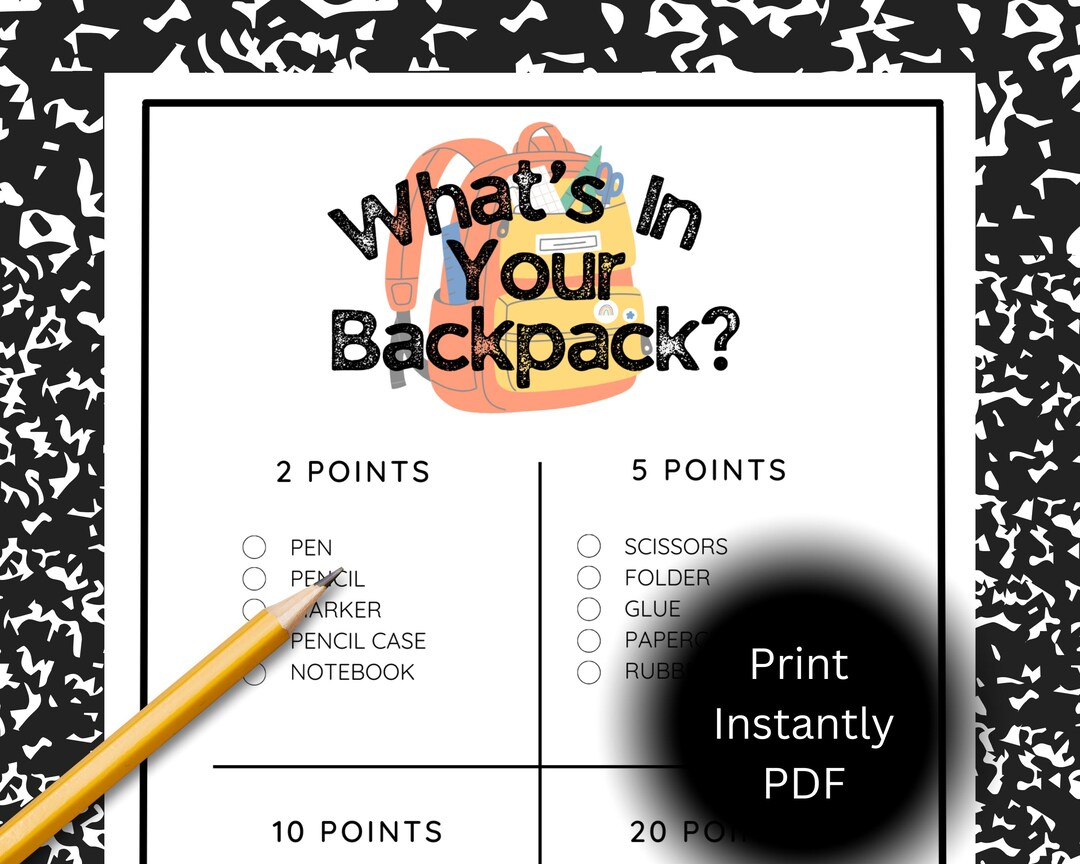 First Day of School What's in Your Backpack, School Game for Kids, Back ...