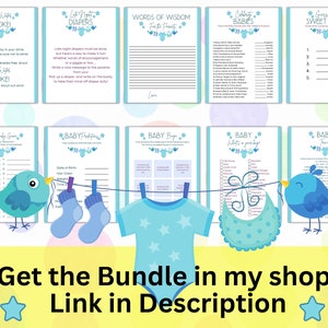 Boy Baby Shower Printable What's in Your Bag Purse Game, Blue Baby ...