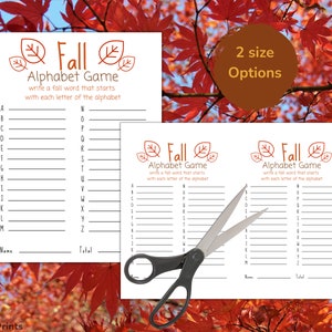 Fall Alphabet Game for School, Fall Family Activity, Fall A-Z Game ...