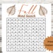 Fall Word Search-autumn Word Search-fall Family Activity-autumn Family ...