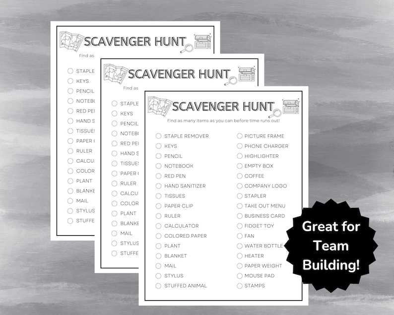 Office Work Party Scavenger Hunt, Team Building Activity for Employees ...