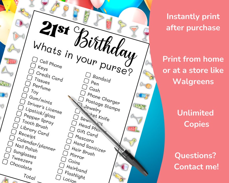 Printable 21st Birthday Game Bundle, Drunk Dice Birthday Game, 21st ...