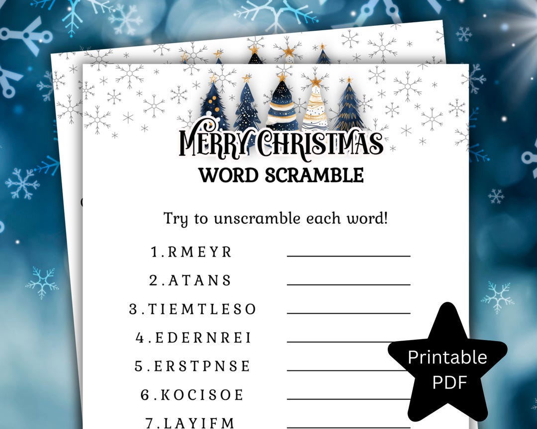 Word Scramble Christmas Party Activity, Holiday Party Game for Kids and ...