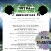 Printable Football Predictions for Game Day, Football Activity ...