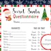 Secret Santa Survey Questionnaire for Kids Adults and Coworkers ...