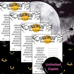 Halloween Party Game, Printable Game, Family Game, Kids Activity, Word ...