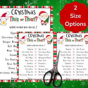 Christmas This or That Game for Kids & Adults, Christmas Party Activity ...