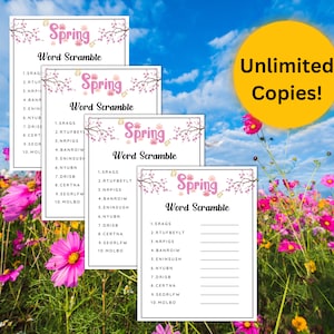 Printable Spring Word Scramble and Answer Key for Kids & Adults ...