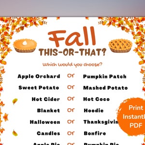 Autumn This or That Game | Fall This or That | Fall A-Z Game ...