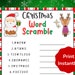 Christmas Word Scramble, Christmas Games for Kids & Adults, Holiday ...