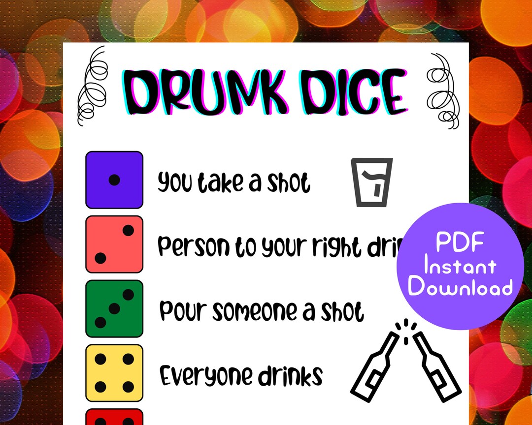 Drunk Dice Party Game, Virtual Drinking Game, Adult Party Games, Ladies ...