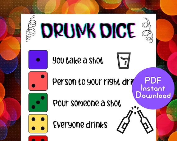 Drunk Dice Party Game Virtual Drinking Game Adult Party - Etsy