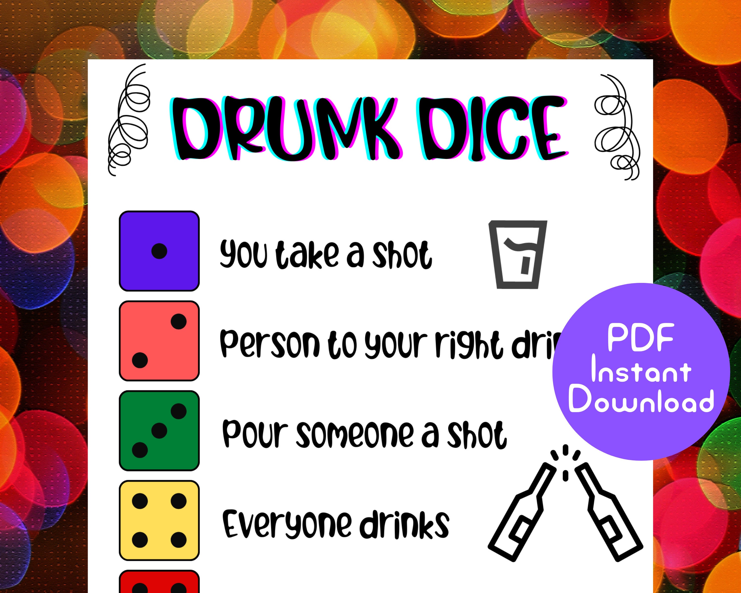 Drunk Dice Party Game, Virtual Drinking Game, Adult Party Games, Ladies ...