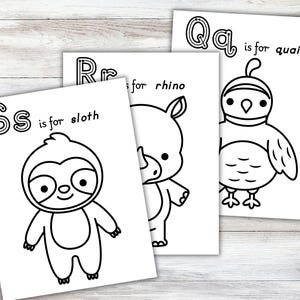 Printable ABC Animal Coloring Pages PDF, Alphabet Coloring Book for ...