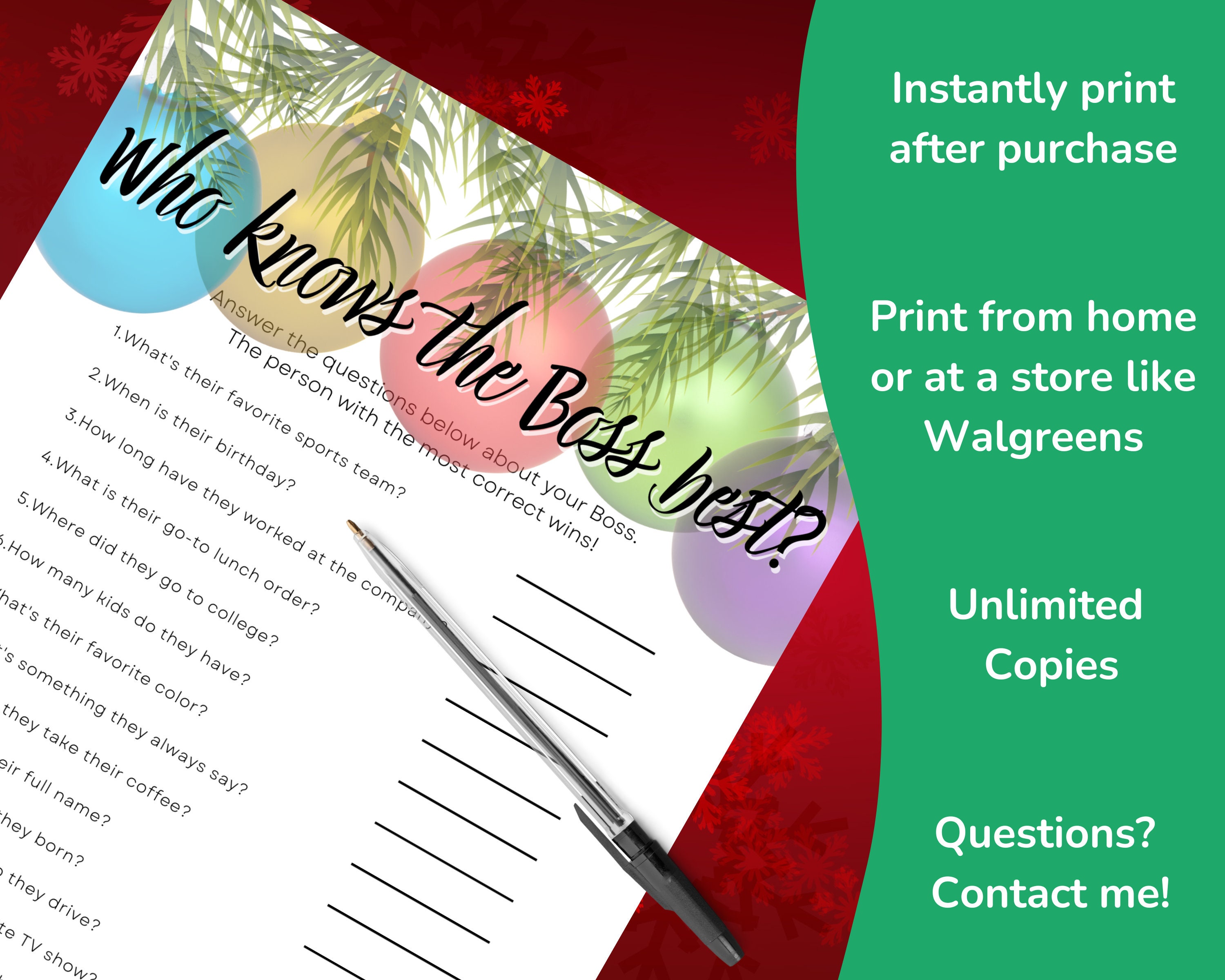 Printable Christmas Work Games for the Office, Holiday Games for ...