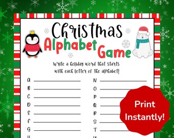 Christmas Alphabet Game, Christmas Games for Kids & Adults, Holiday ...