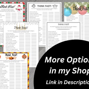 Think Fast Office Party Game, Team Building Game for Employees, Office ...