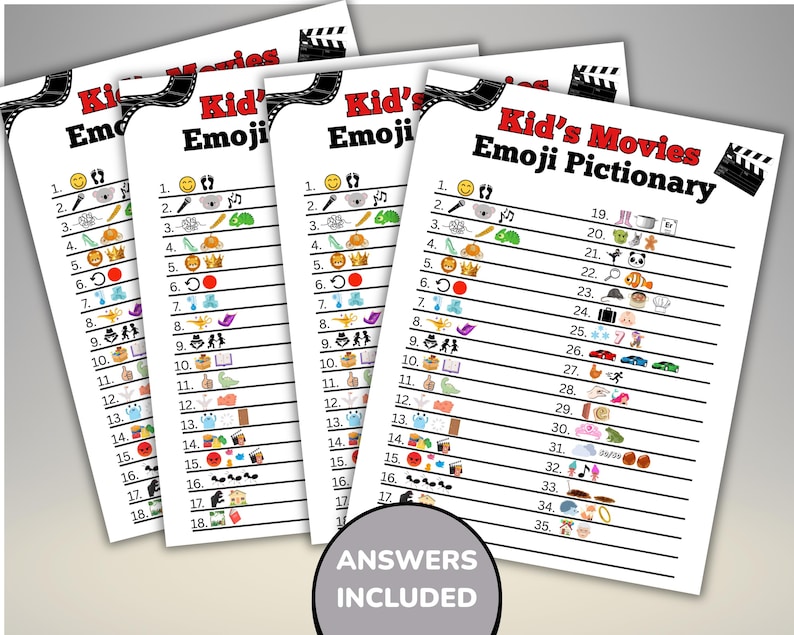Kid's Movie Emoji Game, Children's Movies Emoji Pictionary, Guess the ...