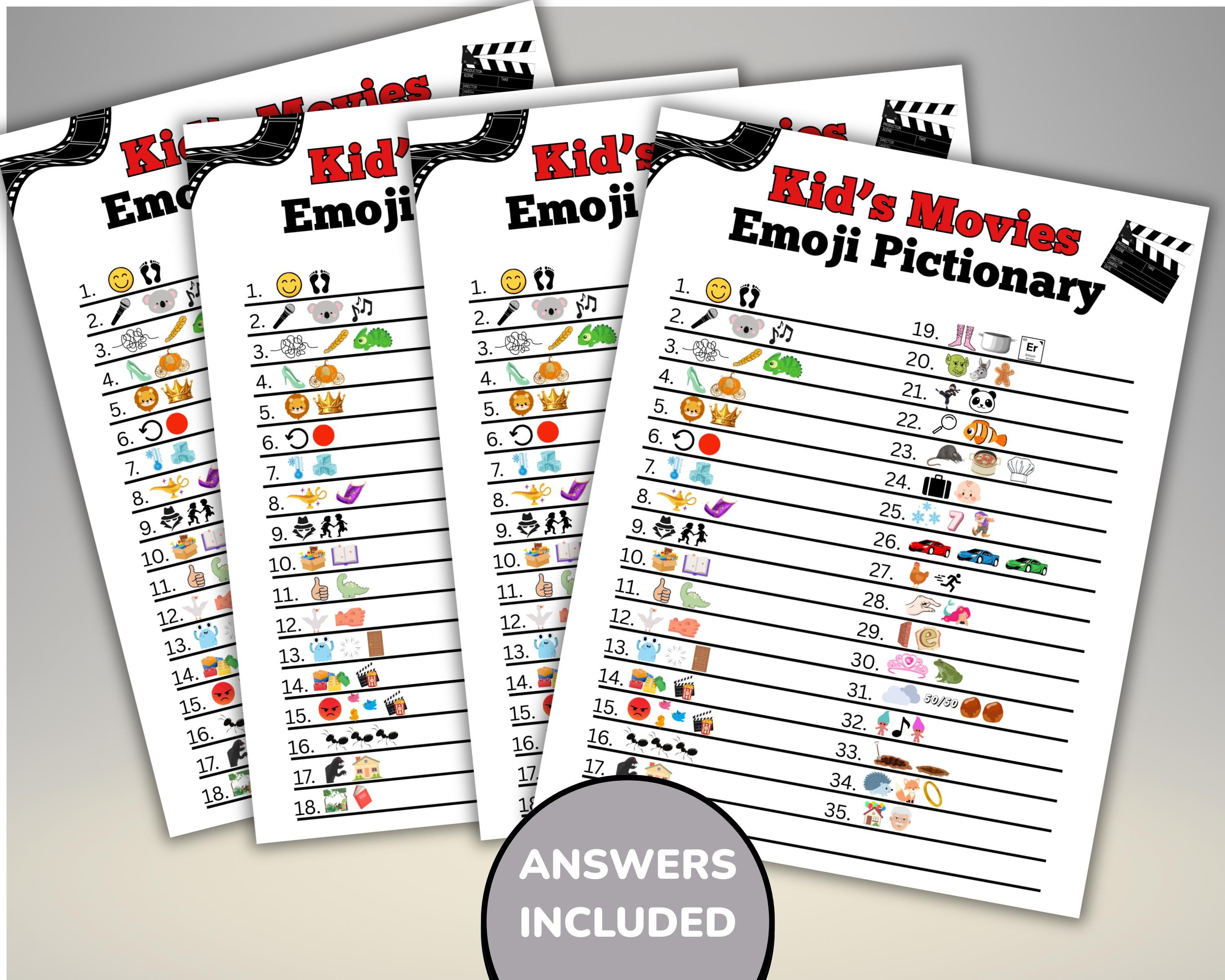 Kid's Movie Emoji Game, Children's Movies Emoji Pictionary, Guess the ...