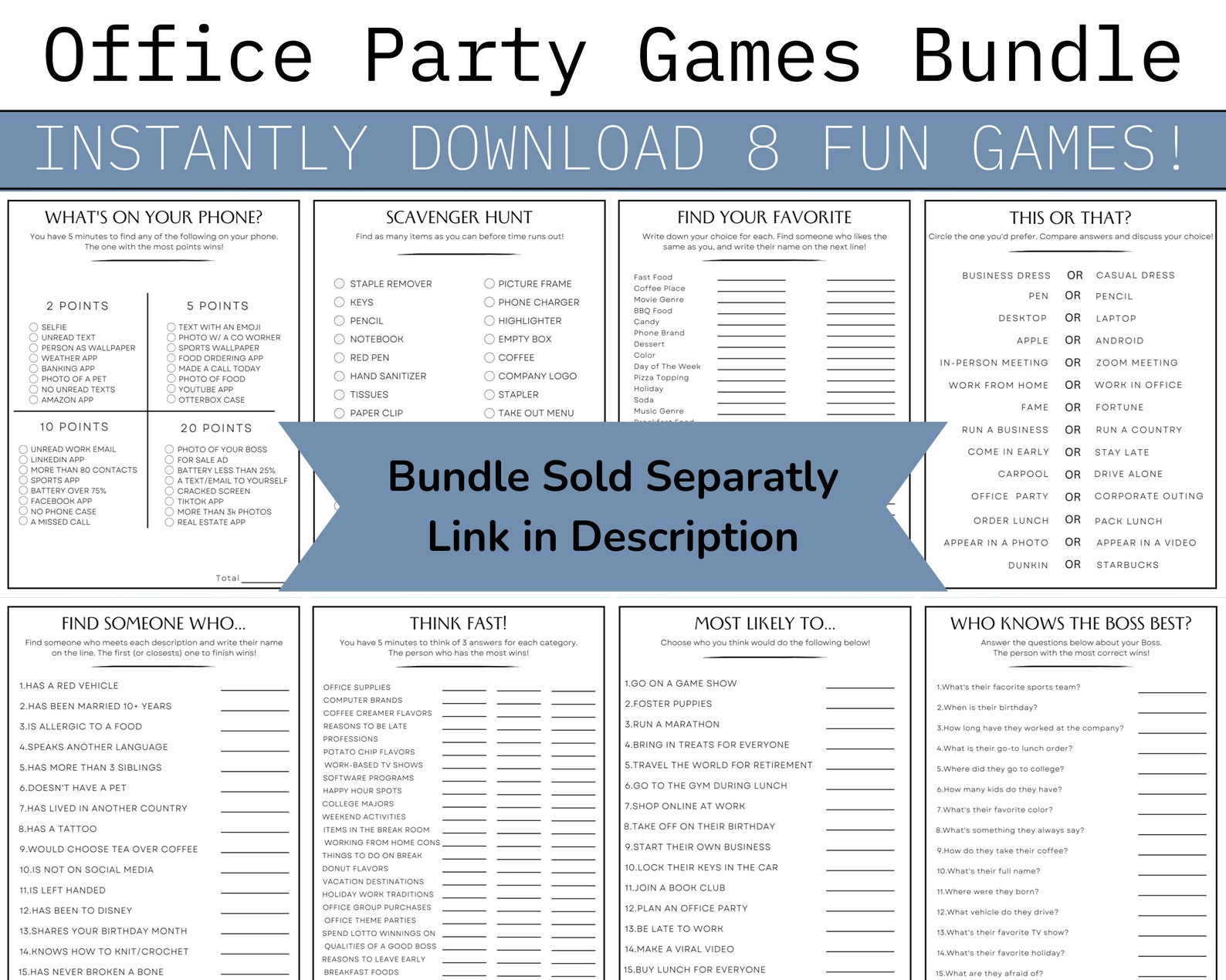 Find Someone Who Work Game, Team Building Game, Printable Office Game ...