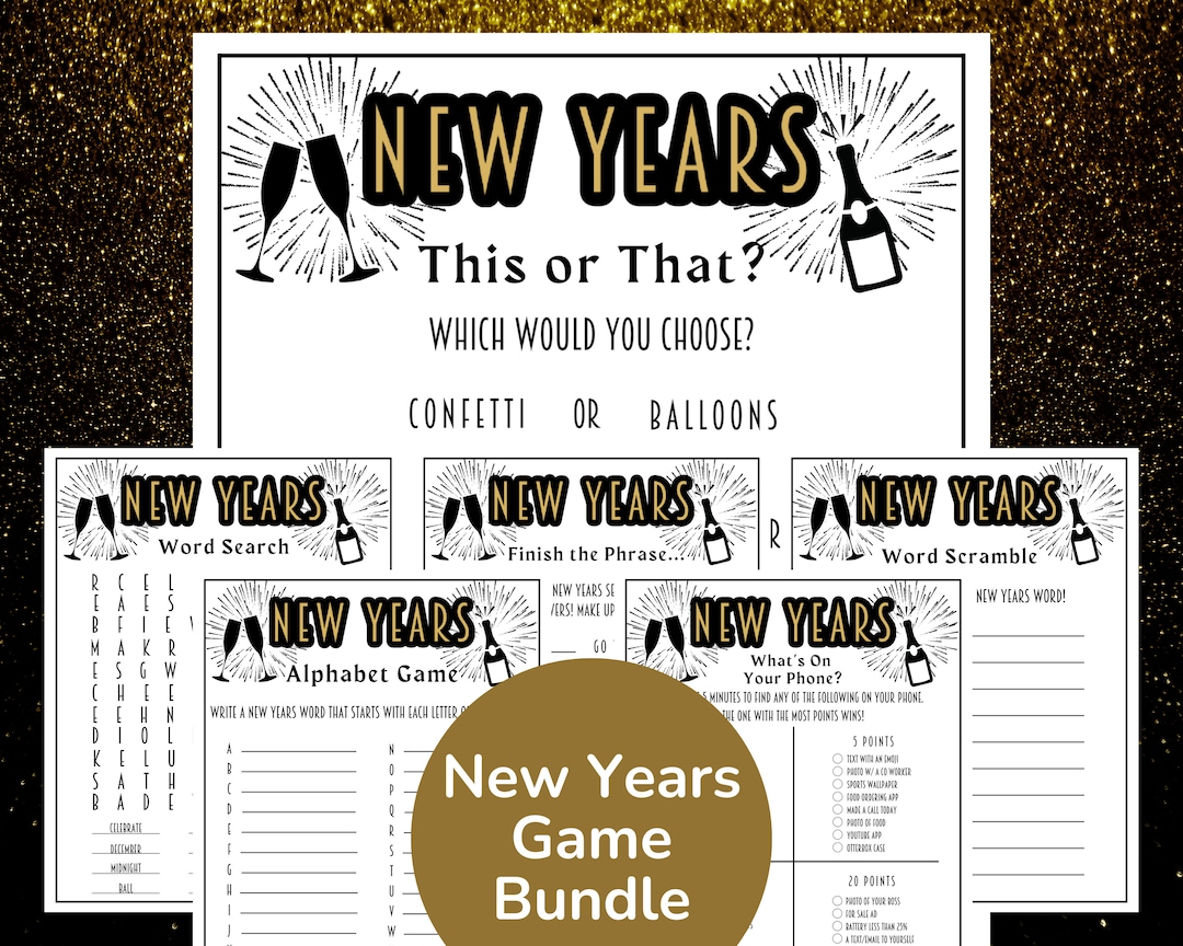 Printable New Years Eve 2023 Game Bundle for Adults, New Years Party ...