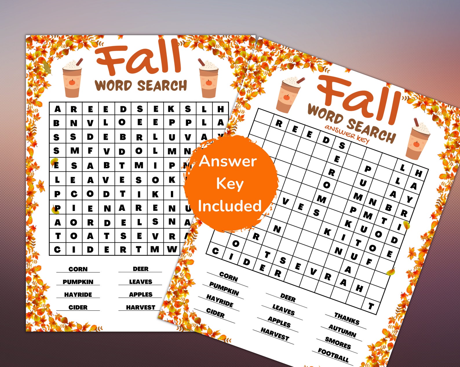 Autumn Word Search | Fall Word Search | Printable Fall Game | Fall ...
