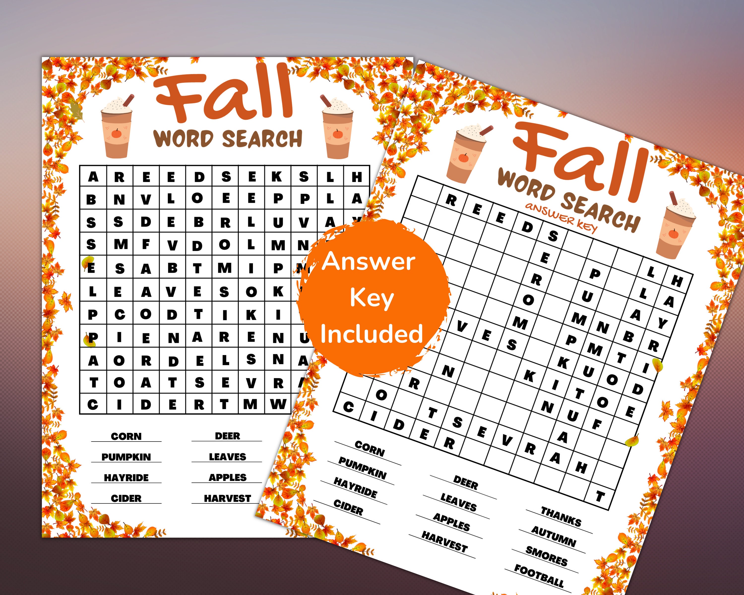 Autumn Word Search | Fall Word Search | Printable Fall Game | Fall ...