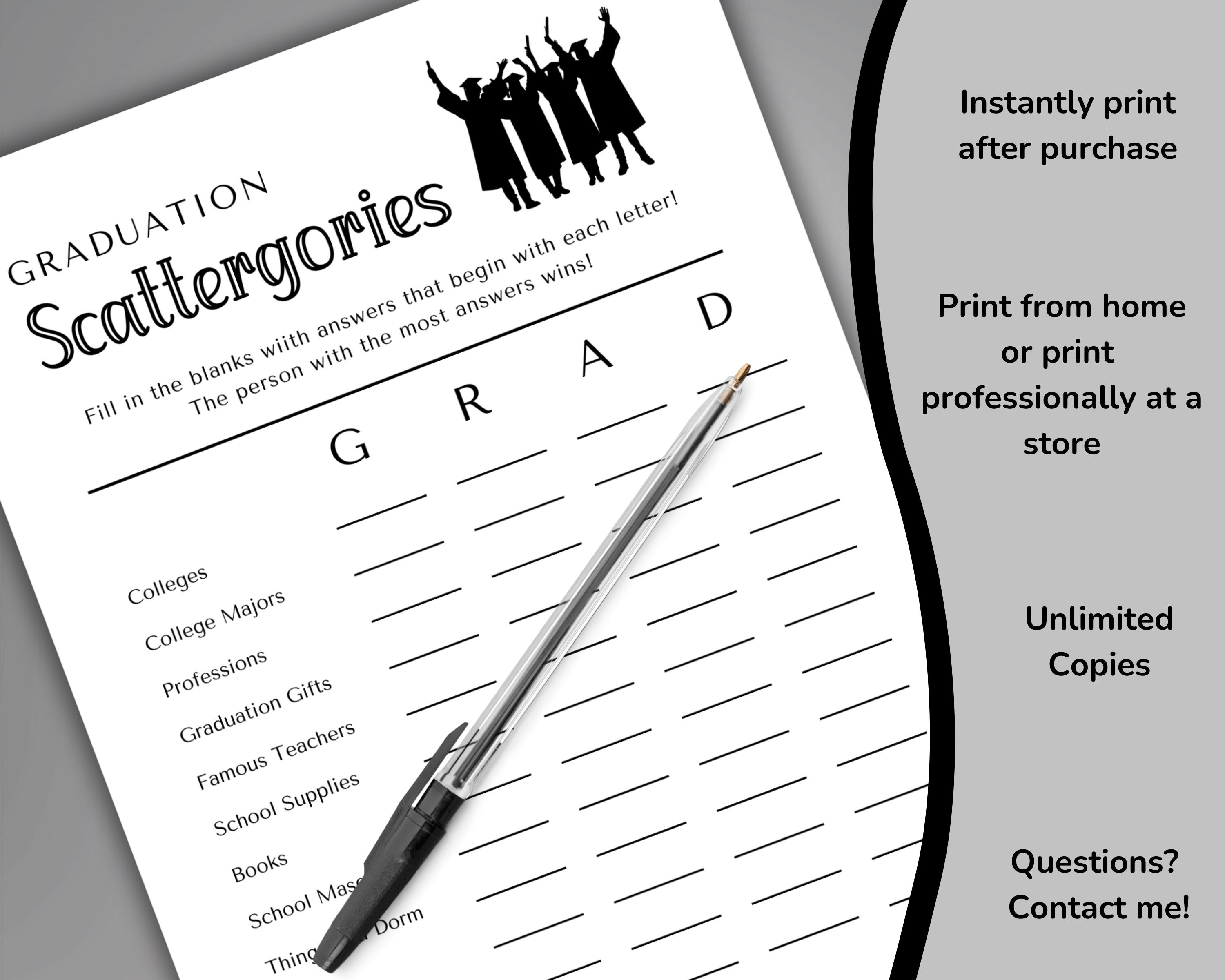 Graduation Party Game Bundle, Printable Graduate Party Games, College ...