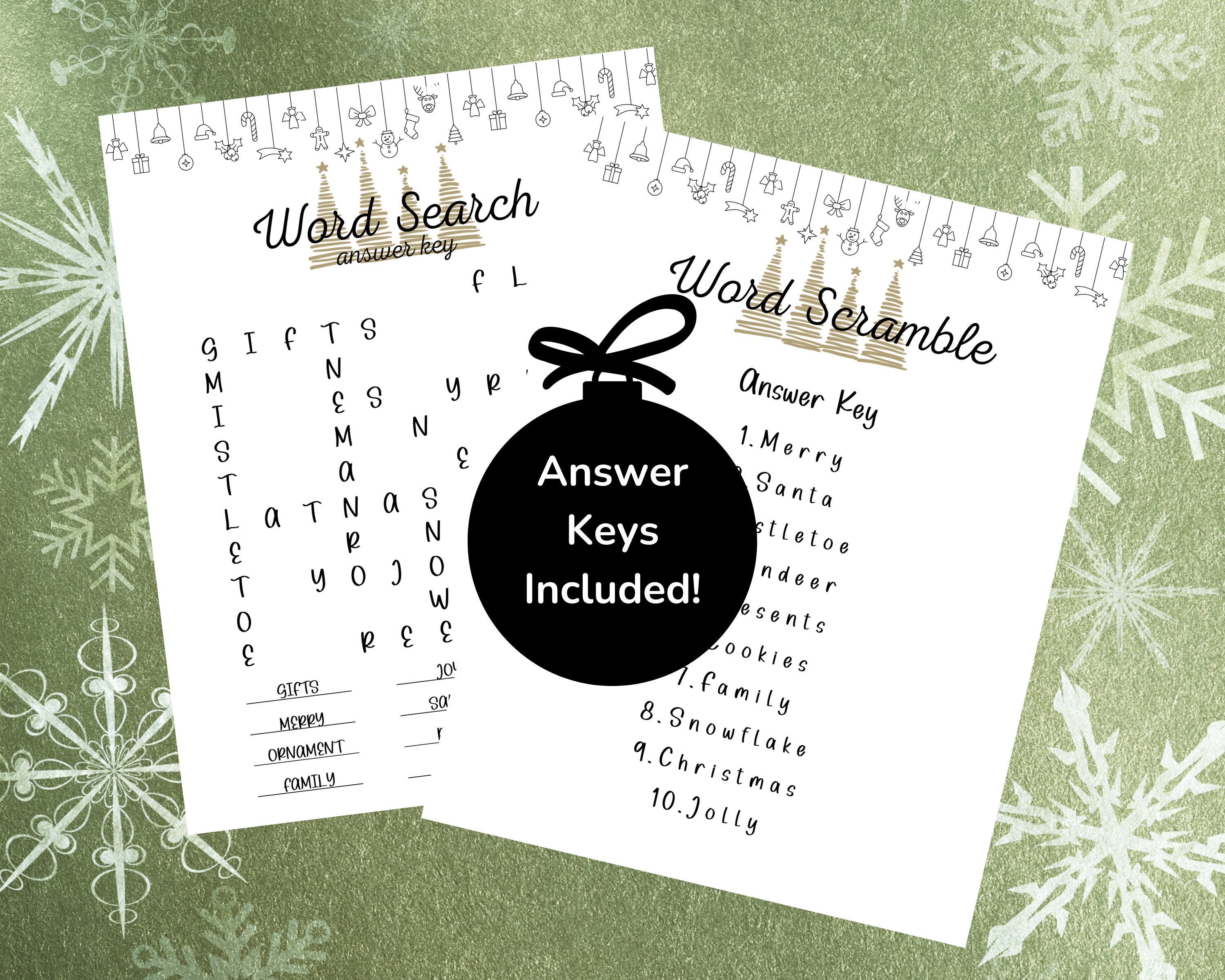 Printable Christmas Holiday Games for Kids and Adults, Christmas ...
