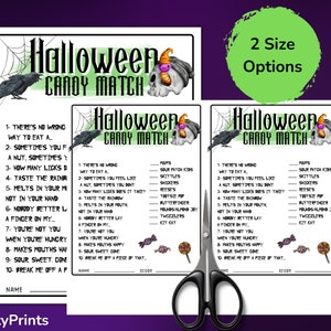 Halloween Candy Match-printable Halloween Game-candy Game-halloween ...