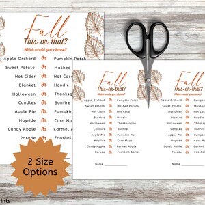 Fall This or That Game-autumn This or That Game-fall Family Activity ...