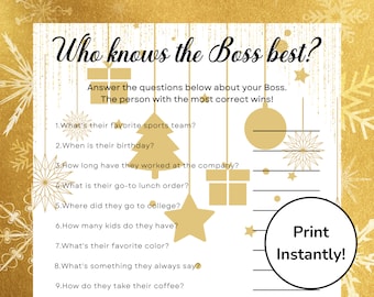 Who Knows the Boss Best? – Printable Office Holiday Team Building Game ...