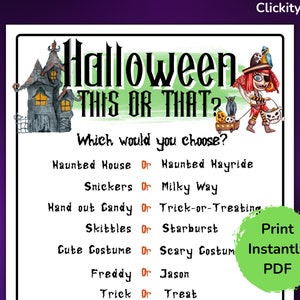 Halloween This or That Game, Printable Halloween Game, Halloween Party ...