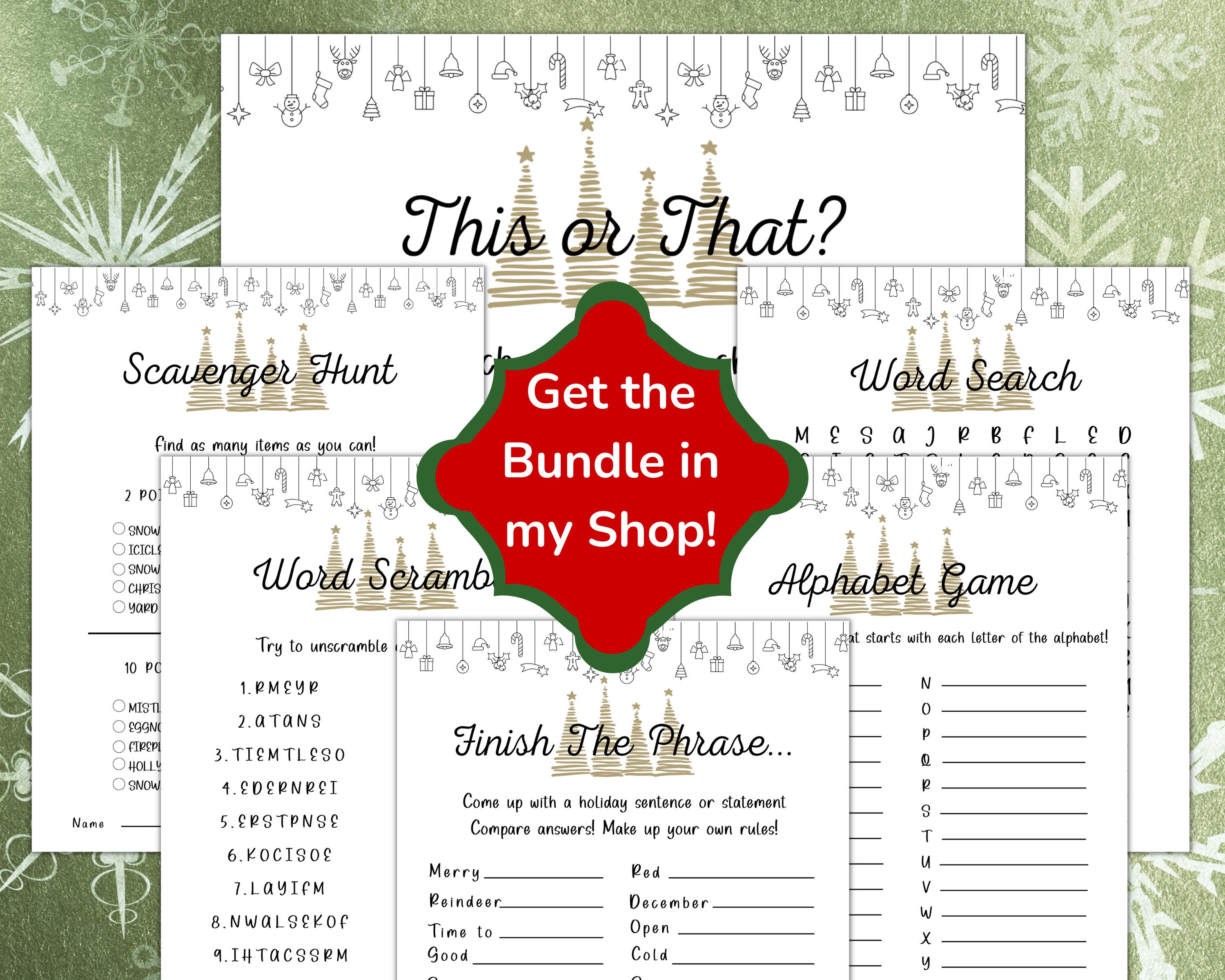 Christmas Holiday Word Search for Kids and Adults, Christmas Party ...