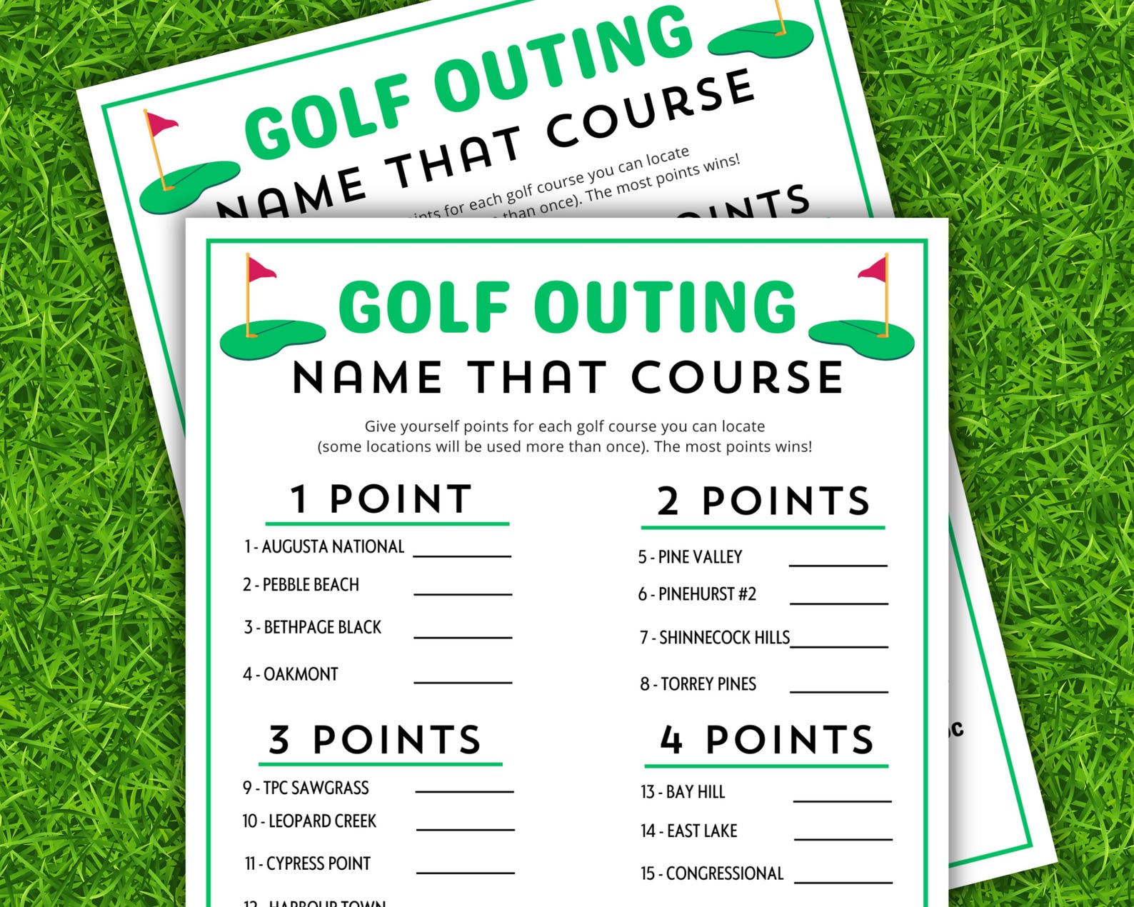 Name That Golf Course, Printable Golf Retreat Activity, Work Golf ...