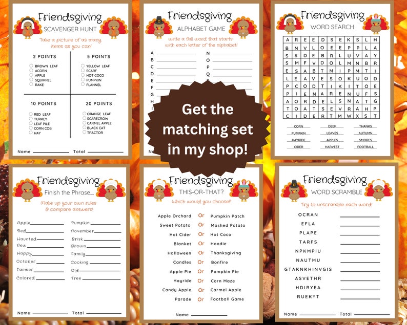 Friendsgiving Game, Printable Thanksgiving Word Scramble Game ...